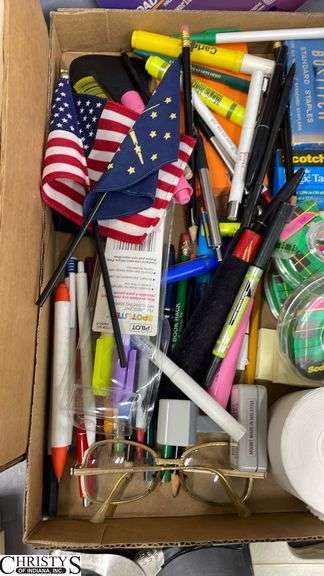 Office Supplies, Stamps, Pads, Pens, Tape, Lock Box, Stickers, Staples ...