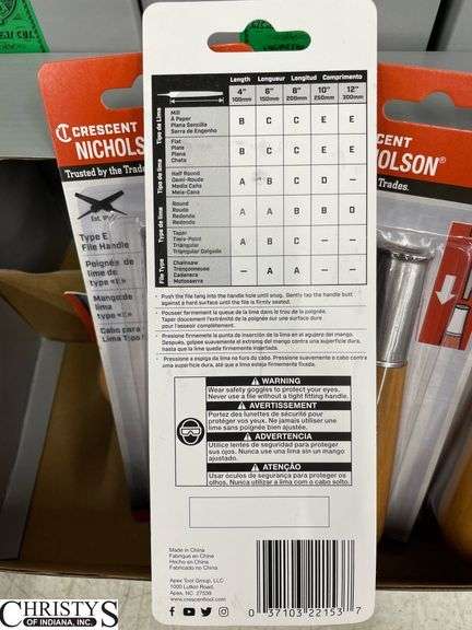 4 Boxes of Crescent Nicholson Apex Wood Handles for Files - Christys