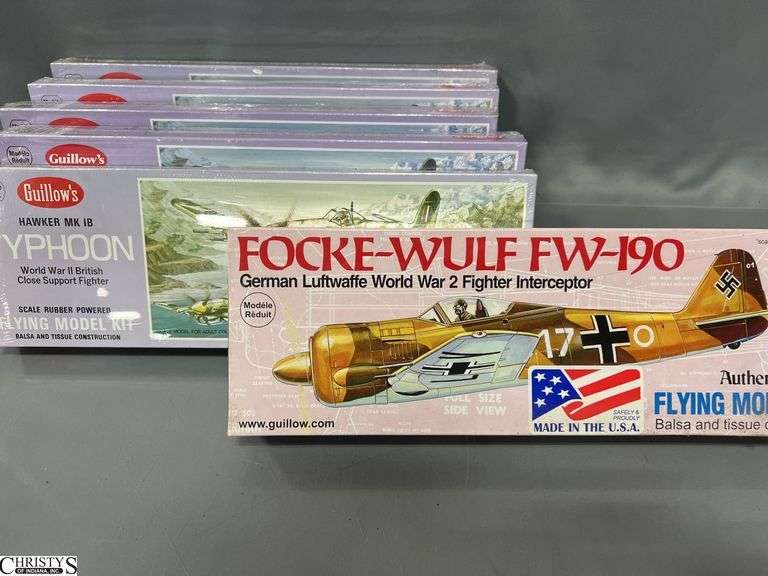 6 Flying Model Kits New in Unopened Boxes- Focke-Wulf FW-190 German ...