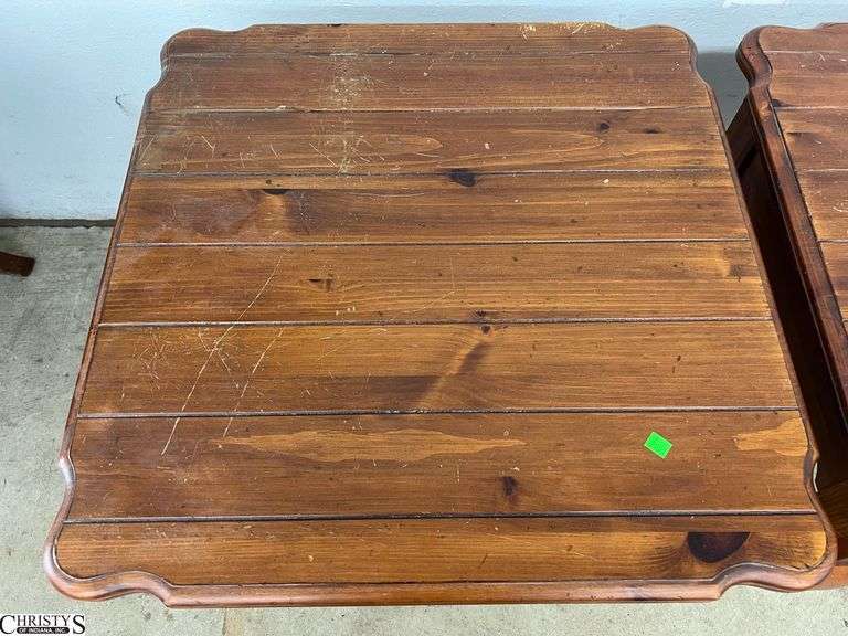 2 End Tables With Thomas Kinkade Painter Of Light Metal Stamp 27"x26.5 ...