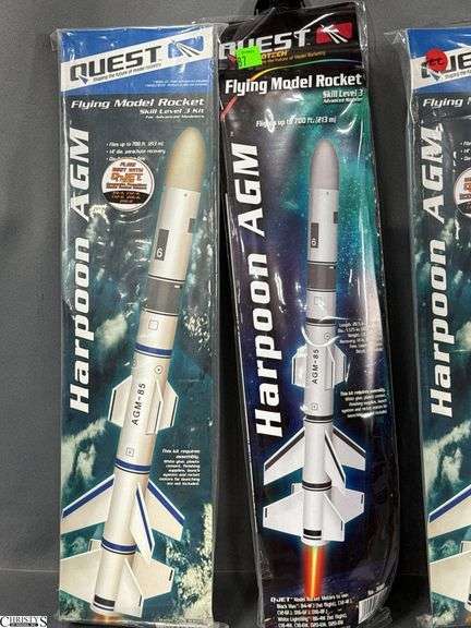 7 Quest Flying Model Rocket Sets New in Package- 3 Harpoon AGM and 4 ...