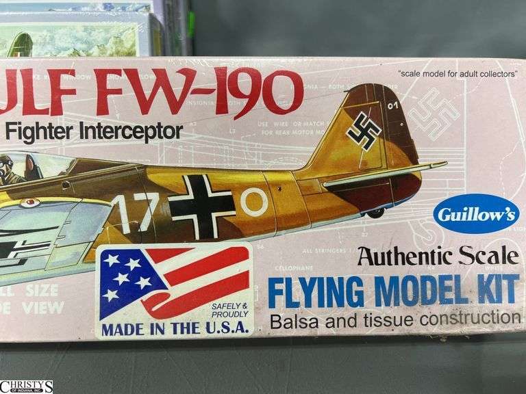 6 Flying Model Kits New in Unopened Boxes- Focke-Wulf FW-190 German ...