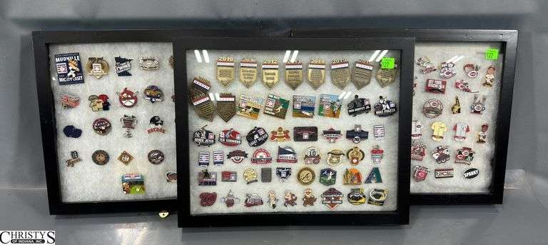 3 Display with Baseball Pins- Includes World Series Champions Pins ...