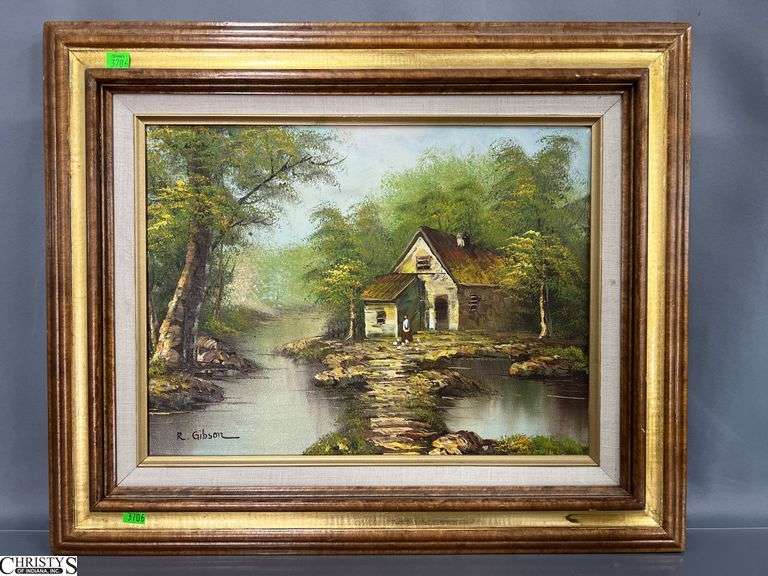 Signed Landscape Painting on Canvas 19x23" - Christys