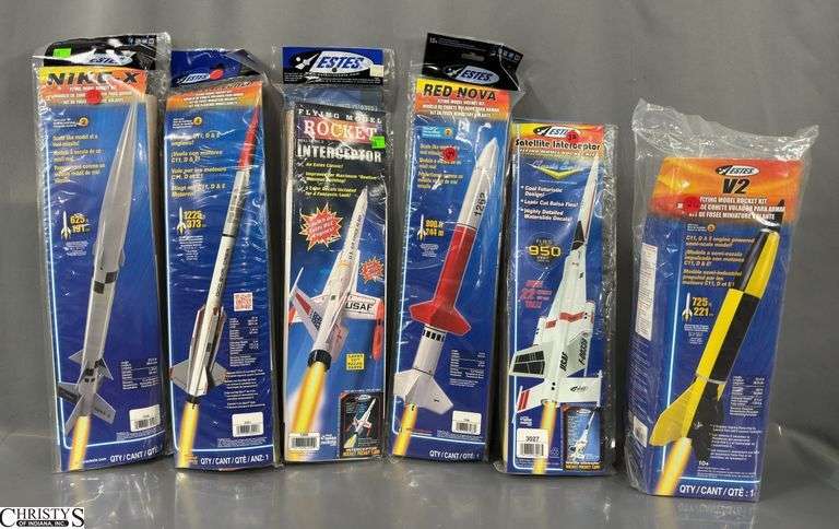 6 Estes Flying Model Rocket Kits New in Package- Interceptor, Red Nova ...