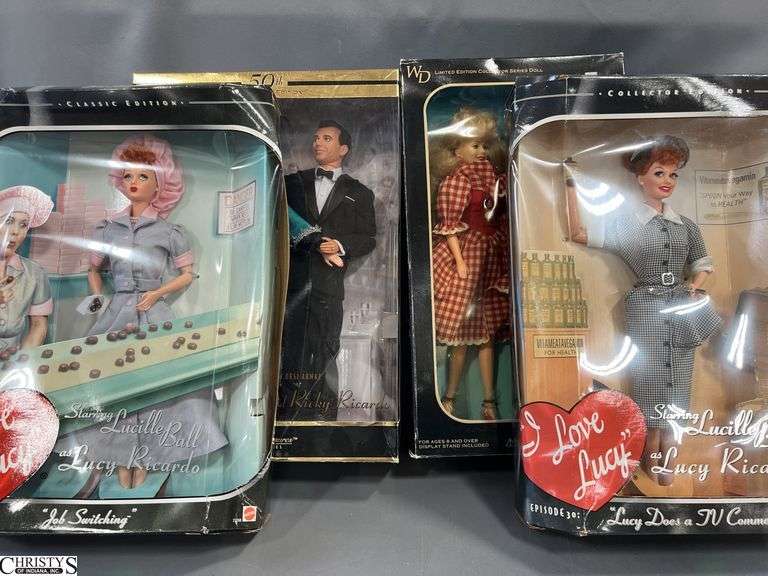 3 Lucy Ricardo Figures and 1 Dolly Parton Figure. All in Boxes ...