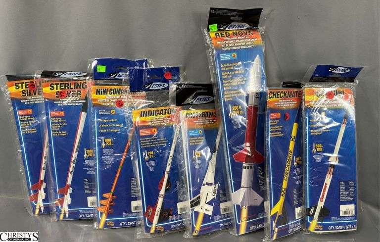 8 Estes Flying Model Rocket Kits New in Package-2 Sterling Silver, Mini ...