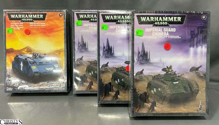 4 Citadel Warhammer 40,000 Tank Kits- Space Marine Rhino and 3 Imperial ...