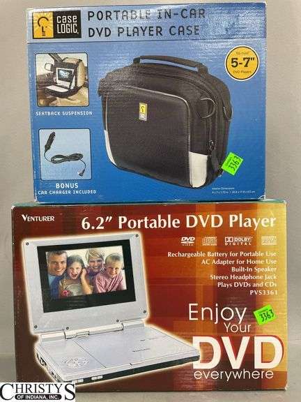 Portable DVD Player and Cases in Boxes - Christys