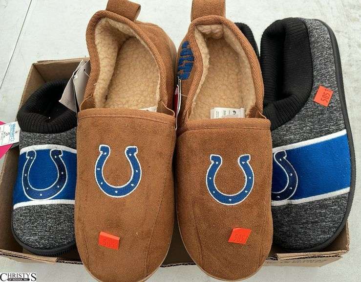 Colts Slippers Tan are 2 Left Feet and Different Sizes - Christys