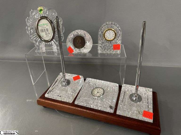 Waterford Desk Pen Set, Clock - Missing Hands, Photo Frame, and Charter ...