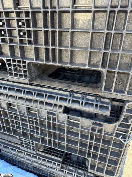 Stack of Plastic Fold Down Crates with Drop Sides 47x39x50 - Christys