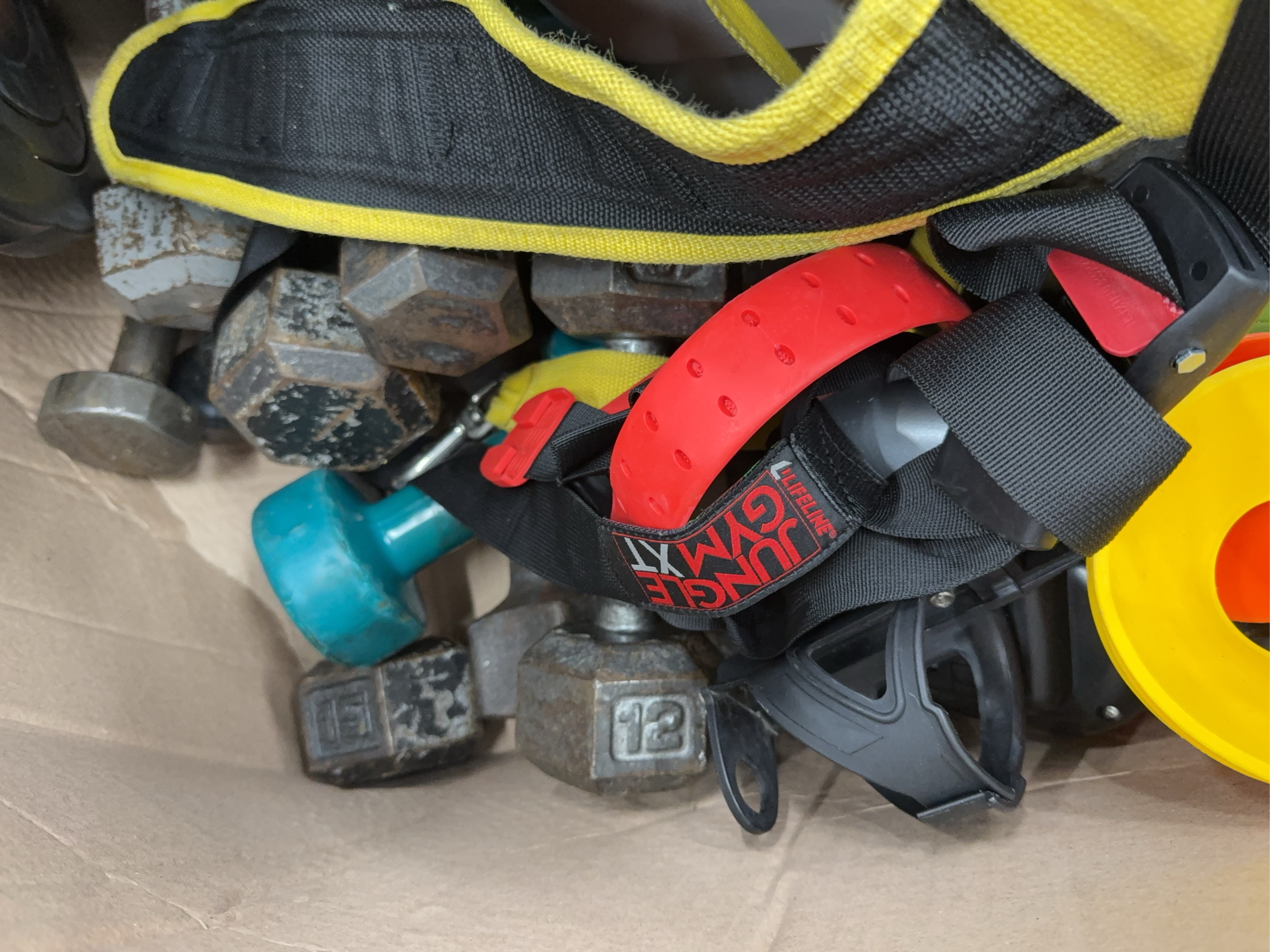 Training Equipment in Small Gaylord Box, Bosu, Battle Ropes, Agility ...