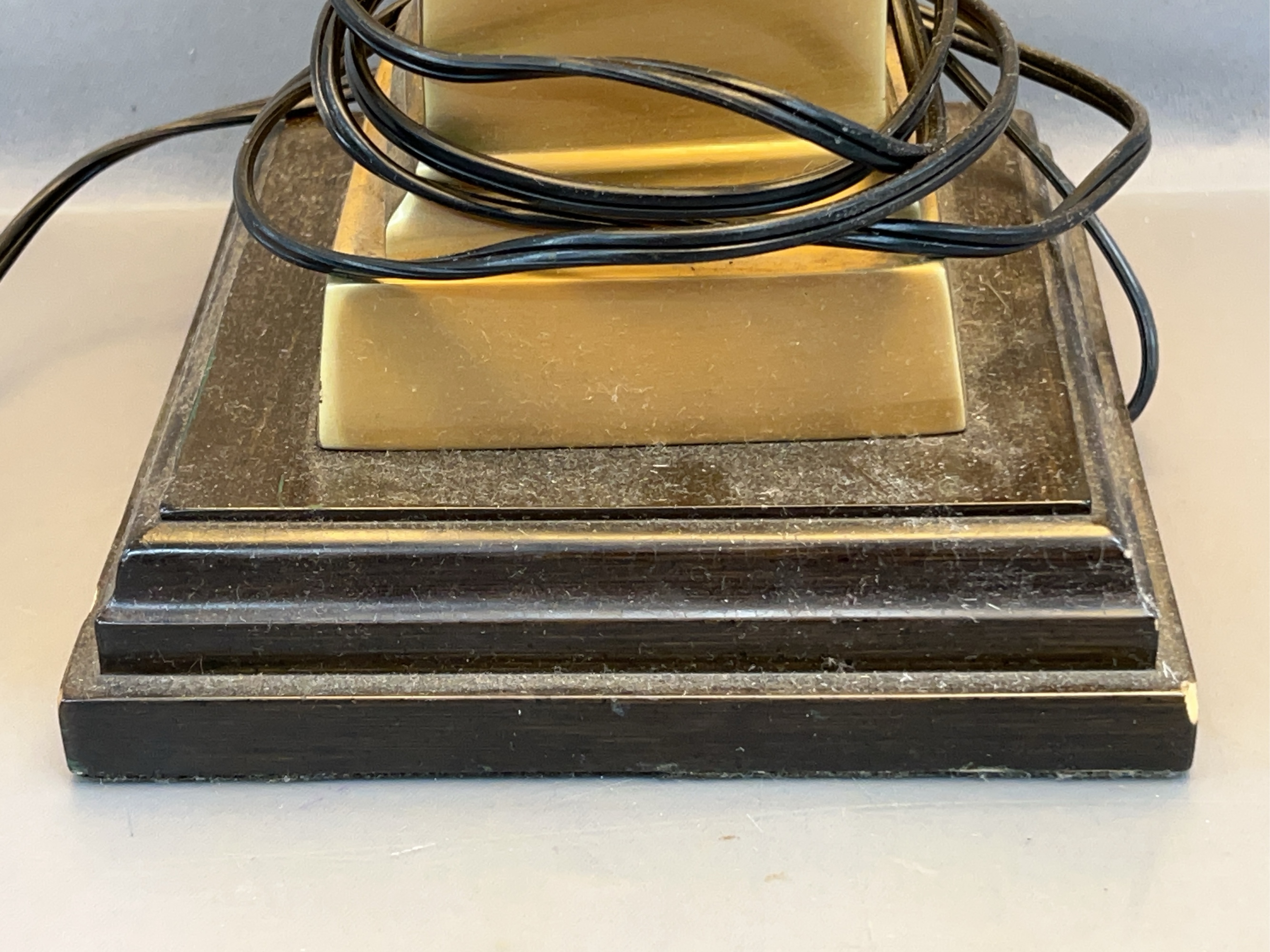 Bronze Pinecone Motif Base Table Lamp, Heavy 32" Overall