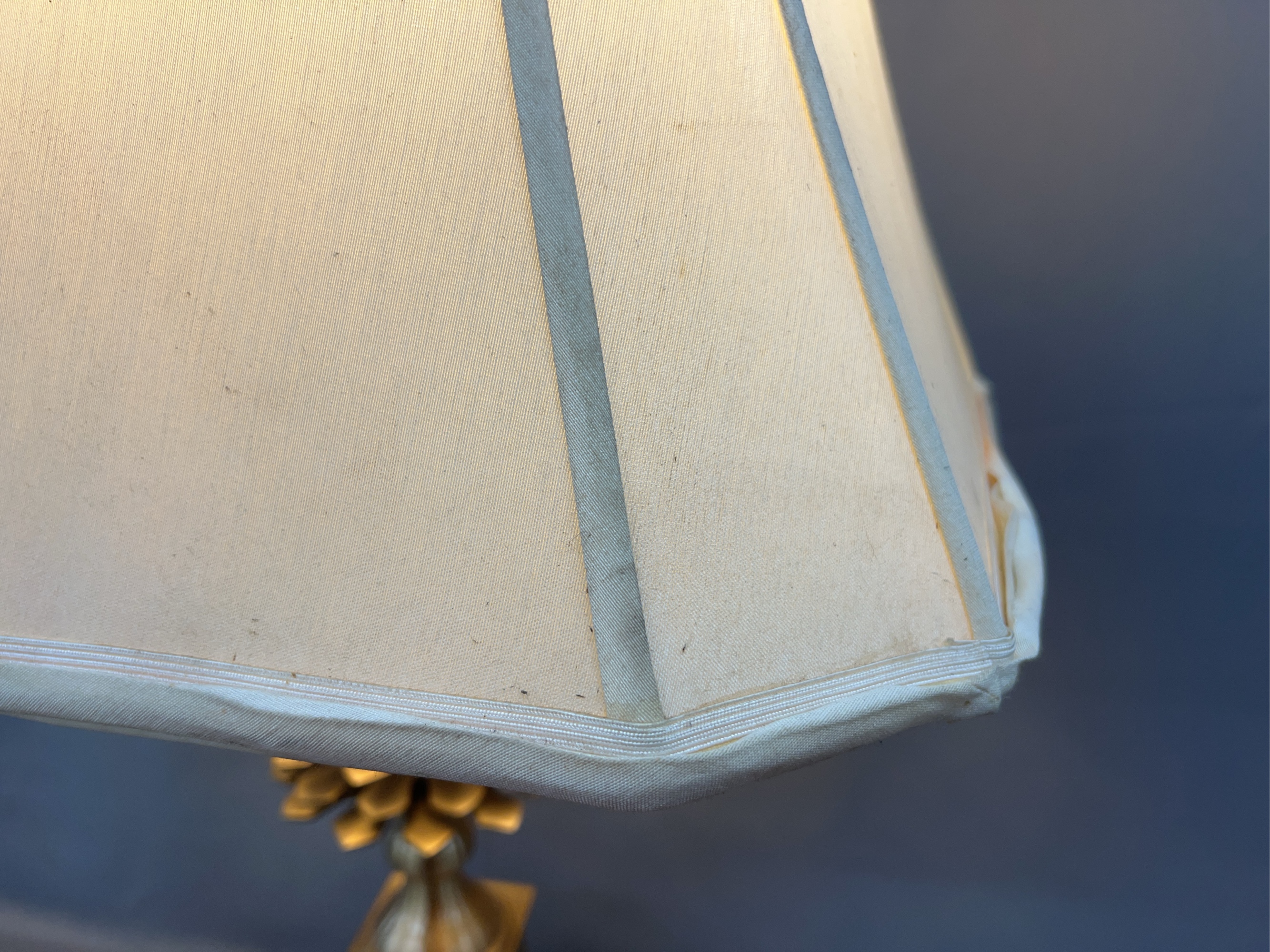 Bronze Pinecone Motif Base Table Lamp, Heavy 32" Overall