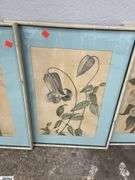 3 Framed Maude Davis Flower Art 17x23 - Christys