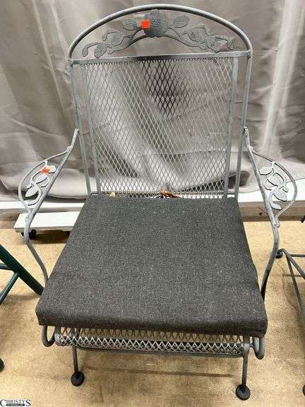 2 Metal Outdoor Spring Chairs 27" x 38" - 18" seat of each - Christys