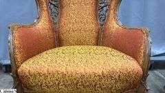 French Parlor Chair with Figural Carved Accents 32x23x41 Some ...