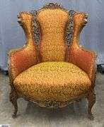 French Parlor Chair with Figural Carved Accents 32x23x41 Some ...