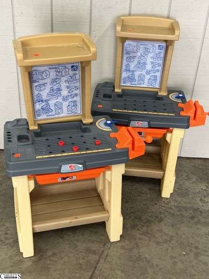 2 Step 2 Hard Plastic Toy Work Benches - 34" T of each - Christys
