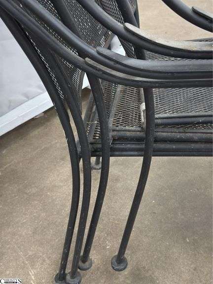 Set of Four Black Metal Mesh Patio Chairs - Christys