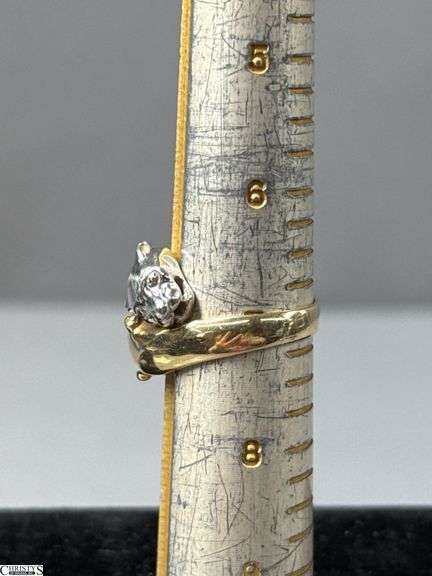 14K Italy Yellow Gold & White Gold Animal Ring Marked Milor - Christys