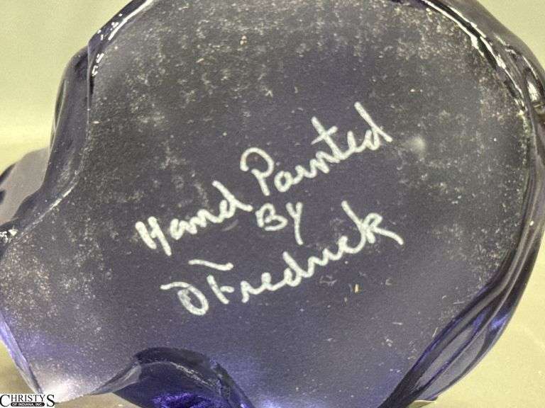 Fenton Hand Painted Frog 3" Wide 2.5" Tall - Christys