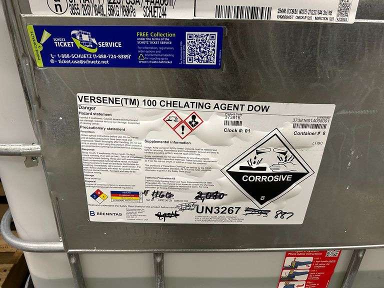 250 gallon partial tote of Versene 100 - Iron Horse Auction Company