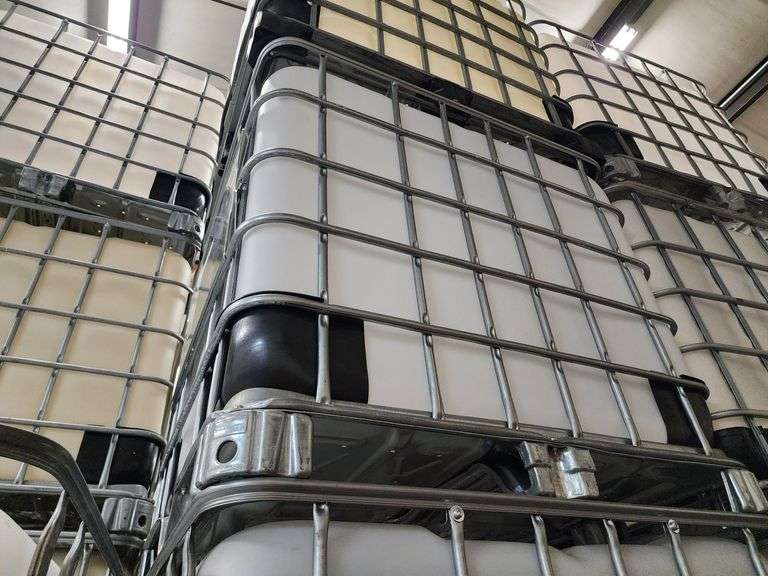 4 Schuetz 275 Gallon Stackable IBC Tote Tanks - Iron Horse Auction Company