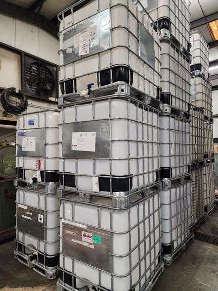 3 Schuetz 275 Gallon Stackable IBC Tote Tanks - Iron Horse Auction Company