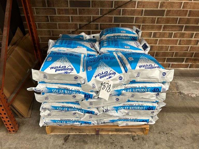 Pallet of diamond crystal salt crystals for water softeners - Iron ...