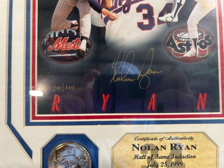 Limited Edition Nolan Ryan Autographed Hall of Fame Induction Photo ...