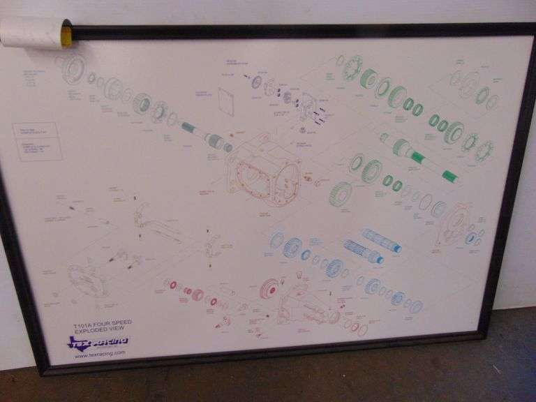 Tex Racing T101A Four Speed Exploded View - Iron Horse Auction Company