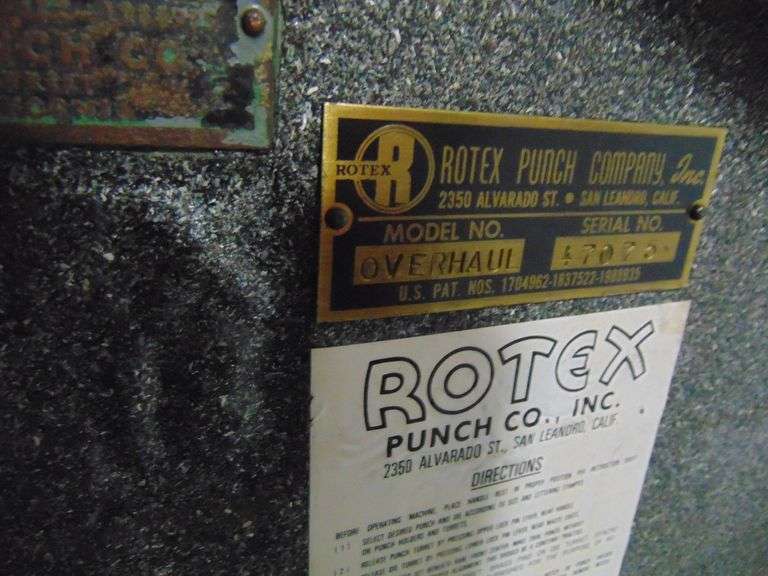 Rotex Model #18 Punch - Iron Horse Auction Company
