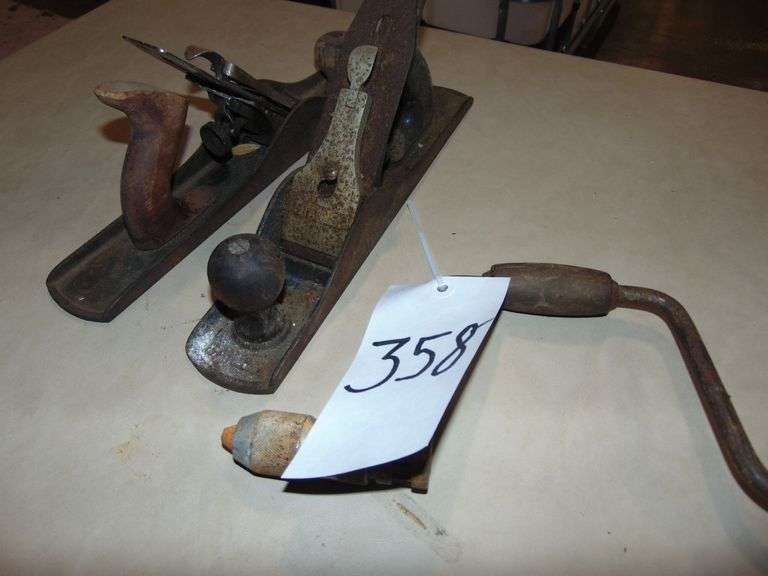 Two Hand Plane & 1 Bracing Bit - Iron Horse Auction Company
