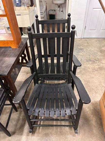 Two Rocking Chairs/2 Chairs/1Table/1 Small Shelf - Iron Horse Auction ...