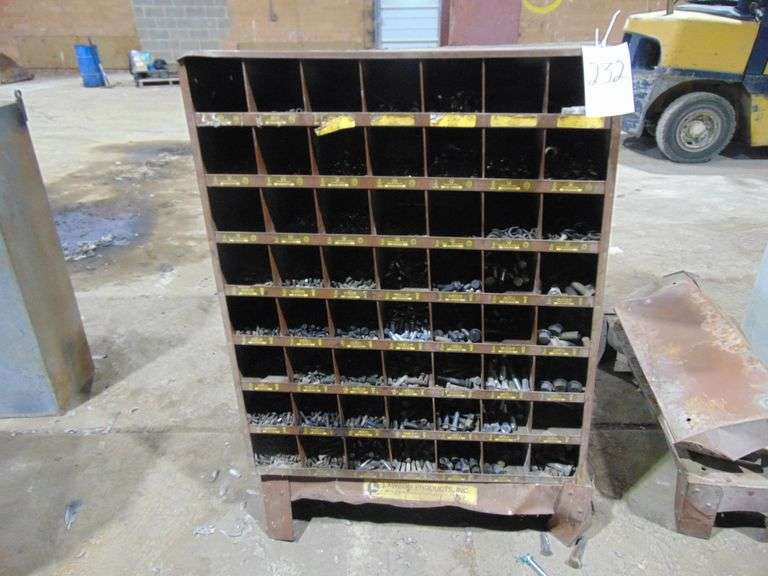 Lawson Bolt Bin & Contents of Bolts, Nuts, Washers - Iron Horse Auction ...