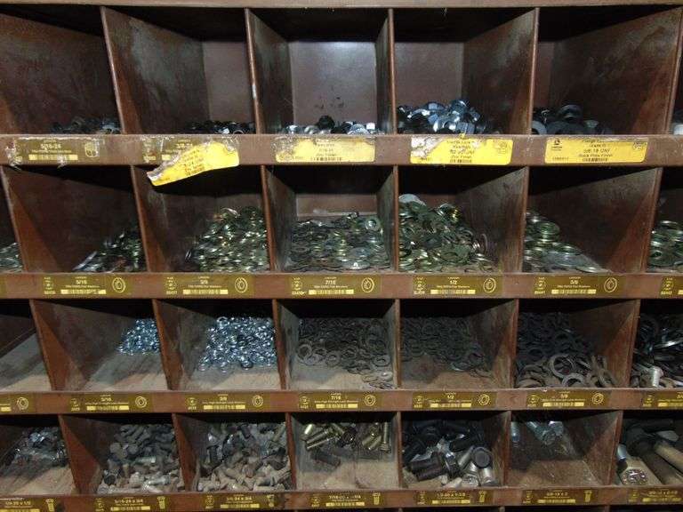 Lawson Bolt Bin & Contents of Bolts, Nuts, Washers - Iron Horse Auction ...