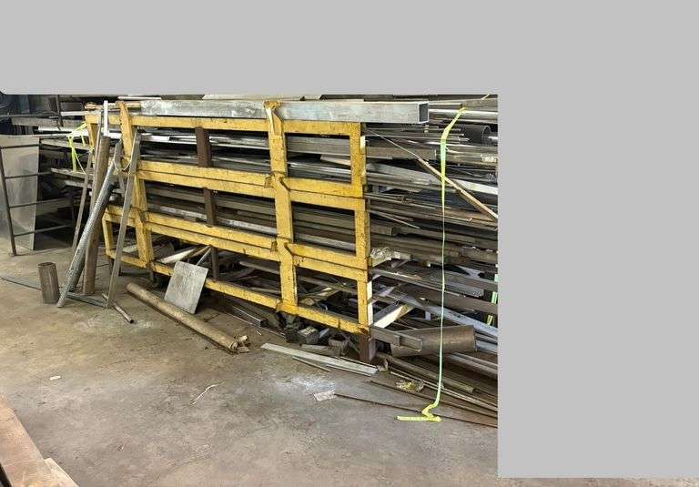 Three Tier Metal Stock Rack with Contents - Iron Horse Auction Company