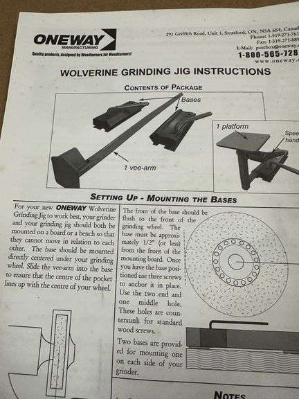 Wolverine Grinding Jig and Very Grind tool - Iron Horse Auction Company