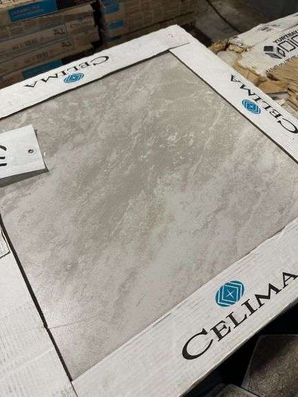 (9x) Celima 18x18 Light Gray Ceramic Tile - Iron Horse Auction Company
