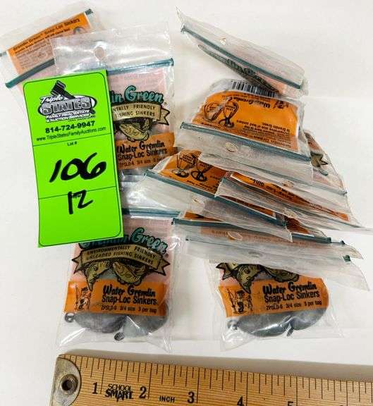 Water Gremlin Snap Loc Sinkers - Triple States Family Auctions