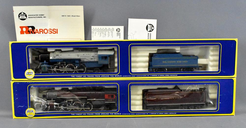 Two Rivarossi HO scale 4-6-2 heavy Pacific steam locomotives MIB Alton ...