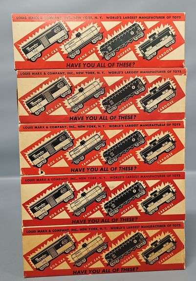 Five Postwar Marlines / Marx 3/16 Scale O gauge Freight Cars in ...